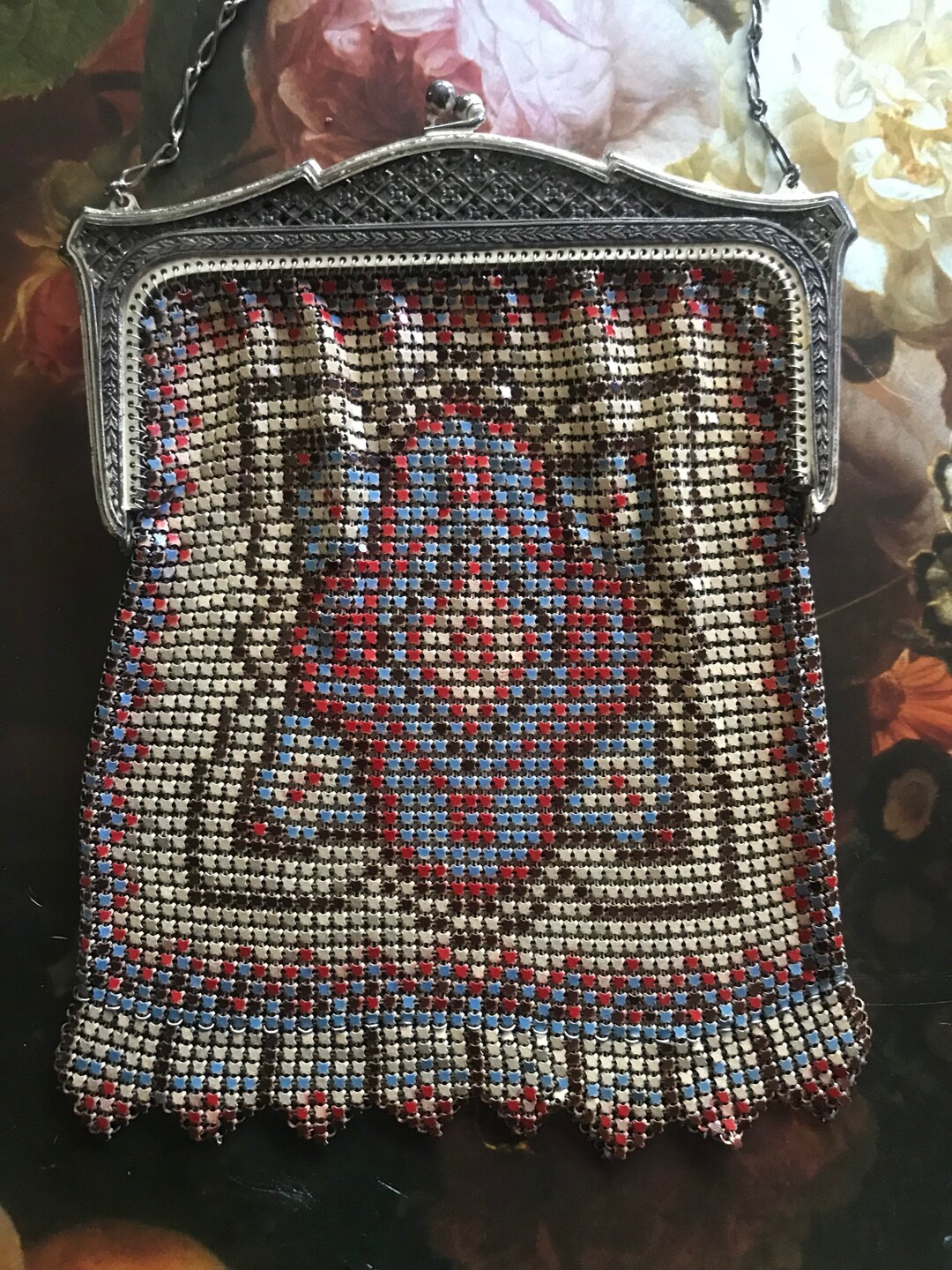 Victorian Edwardian Enameled Whiting & Davis Coin Mesh Purse C1900 - Etsy