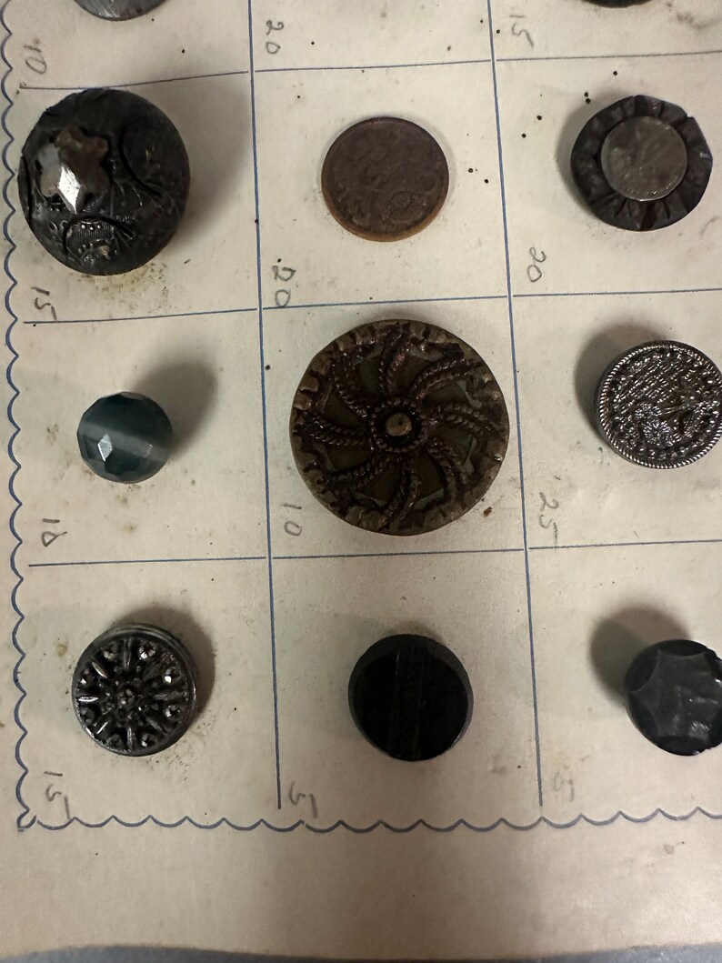 Antique Victorian Button Collector Card of 16 Buttons Circa 1900s - Etsy