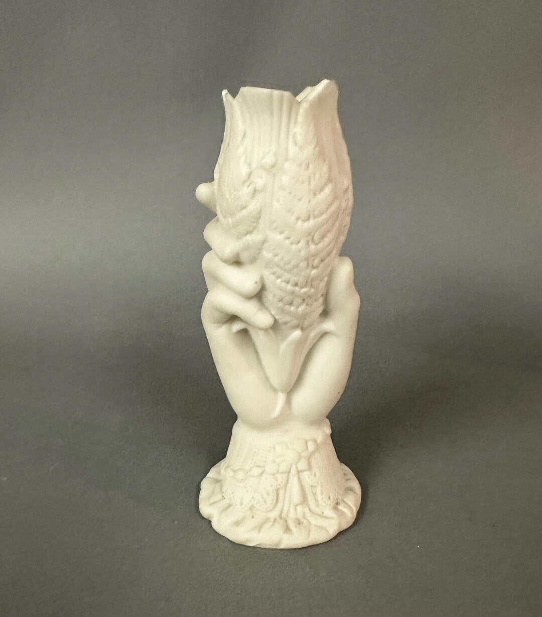 Antique Parian Ware Bisque Porcelain Figural Hand Sculpture Vase 19th C ...
