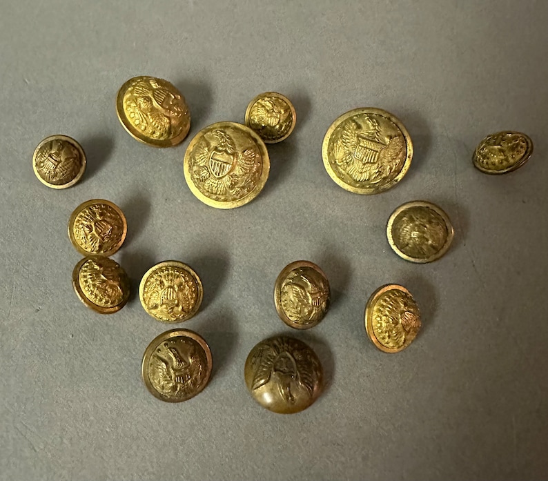Antique Civil War Union Eagle Buttons, 19th Century Military Uniform ...