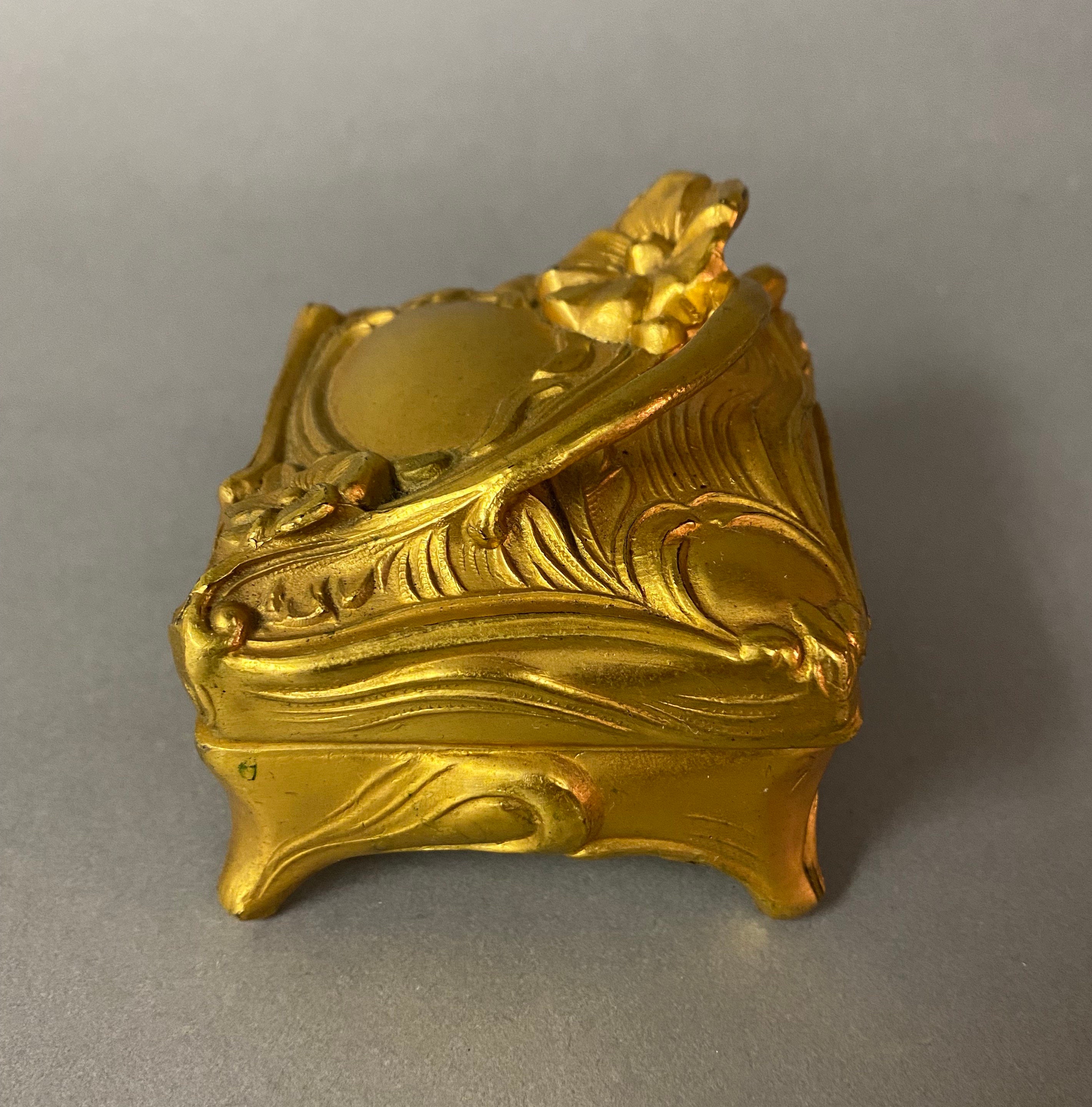 Antique Art Nouveau Gilt Metal Jewel Box Circa 1900 - Etsy