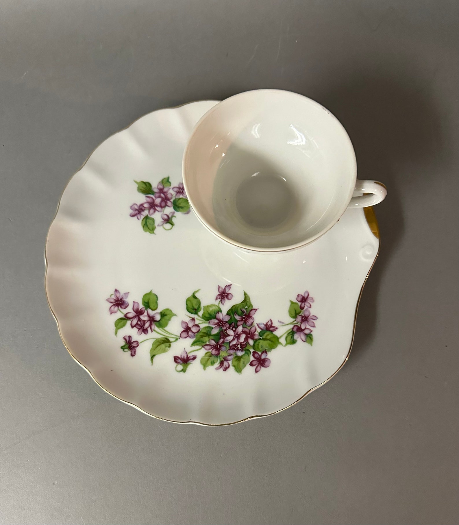 Vintage Violet China Luncheon Tea Cup With Plate China Luncheon Snack ...