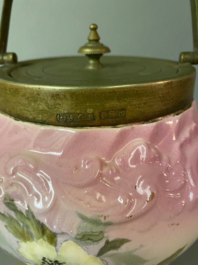 Victorian Hand Painted Floral Porcelain Biscuit Cracker Jar Circa 1900 ...