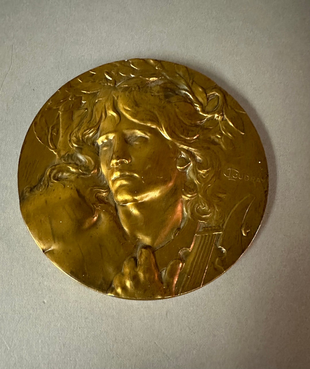 Antique French Bronze Paris Exposition High Relief Orpheus Medal Signed ...