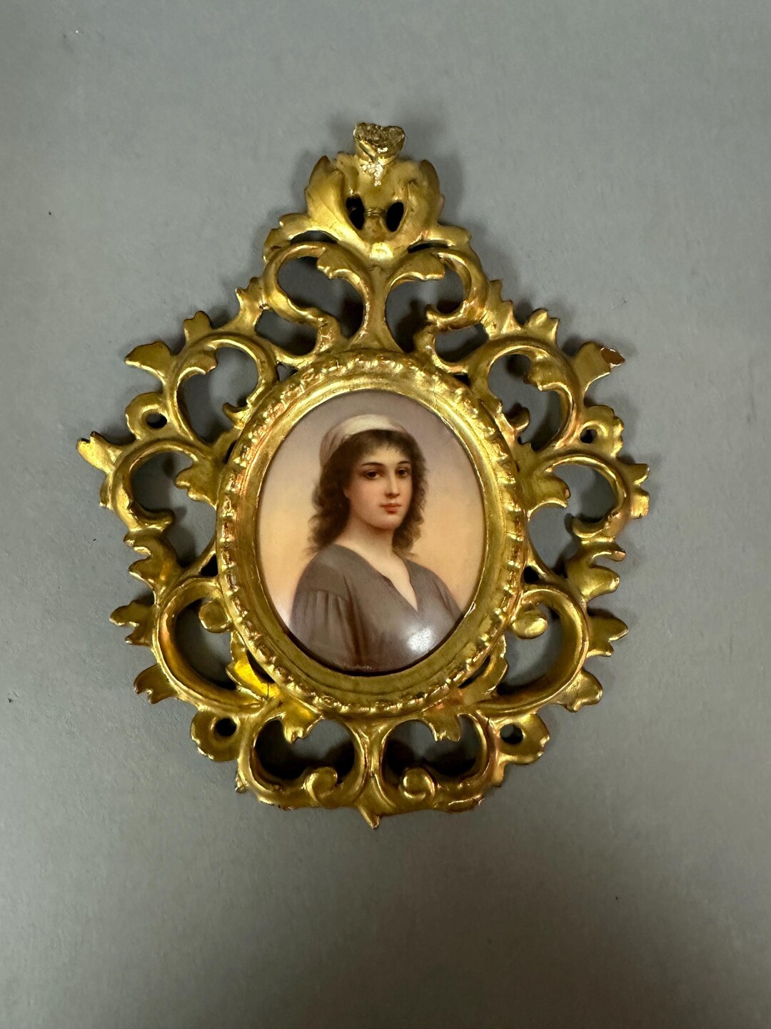 Antique Hand Painted German Porcelain Portrait Plaque of Ruth 19th C ...