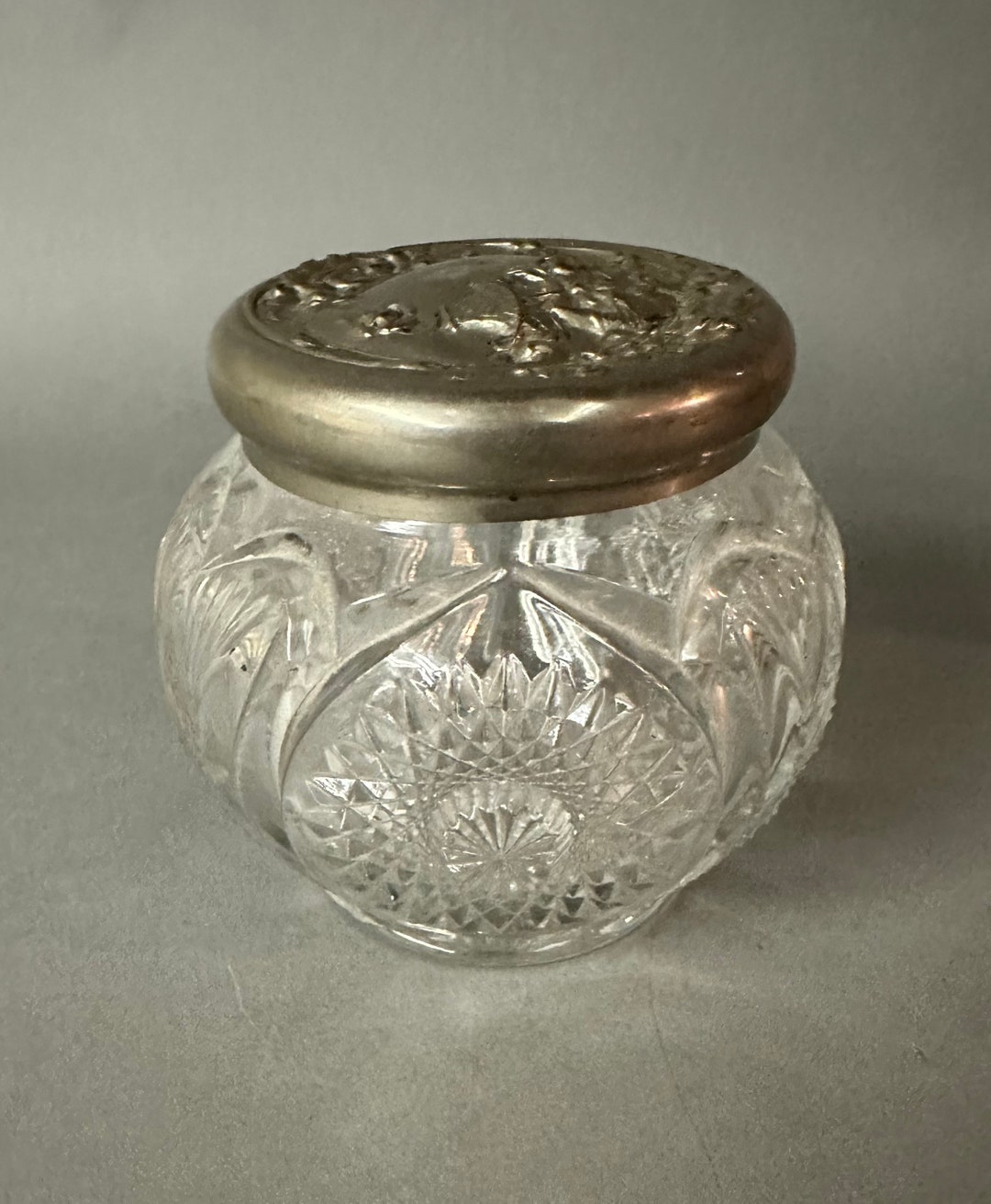 Antique Victorian Pressed Glass Powder Jar Circa 1900 - Etsy