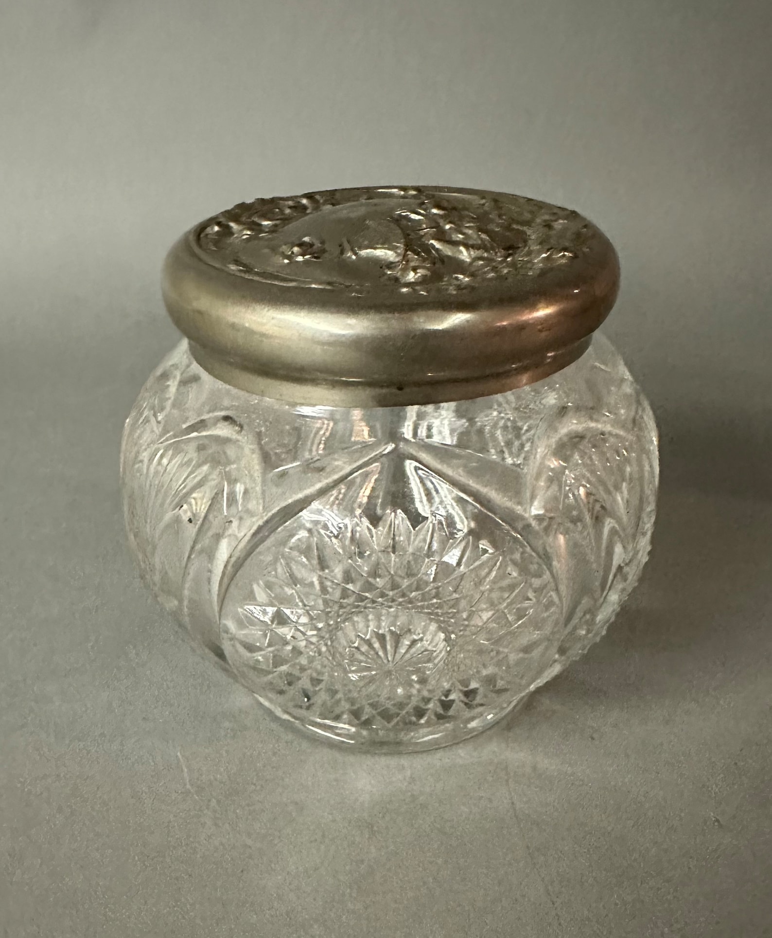 Antique Victorian Pressed Glass Powder Jar Circa 1900 - Etsy