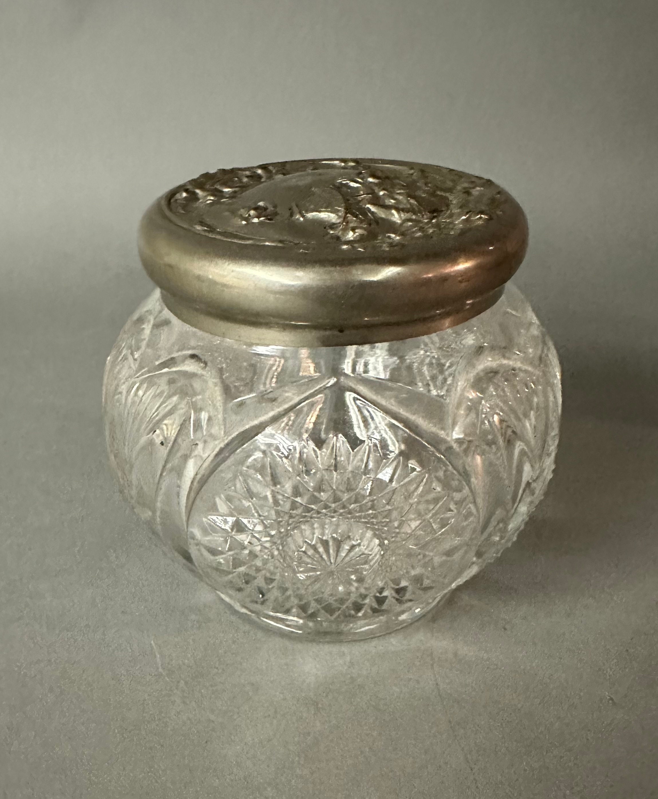 Antique Victorian Pressed Glass Powder Jar Circa 1900 - Etsy