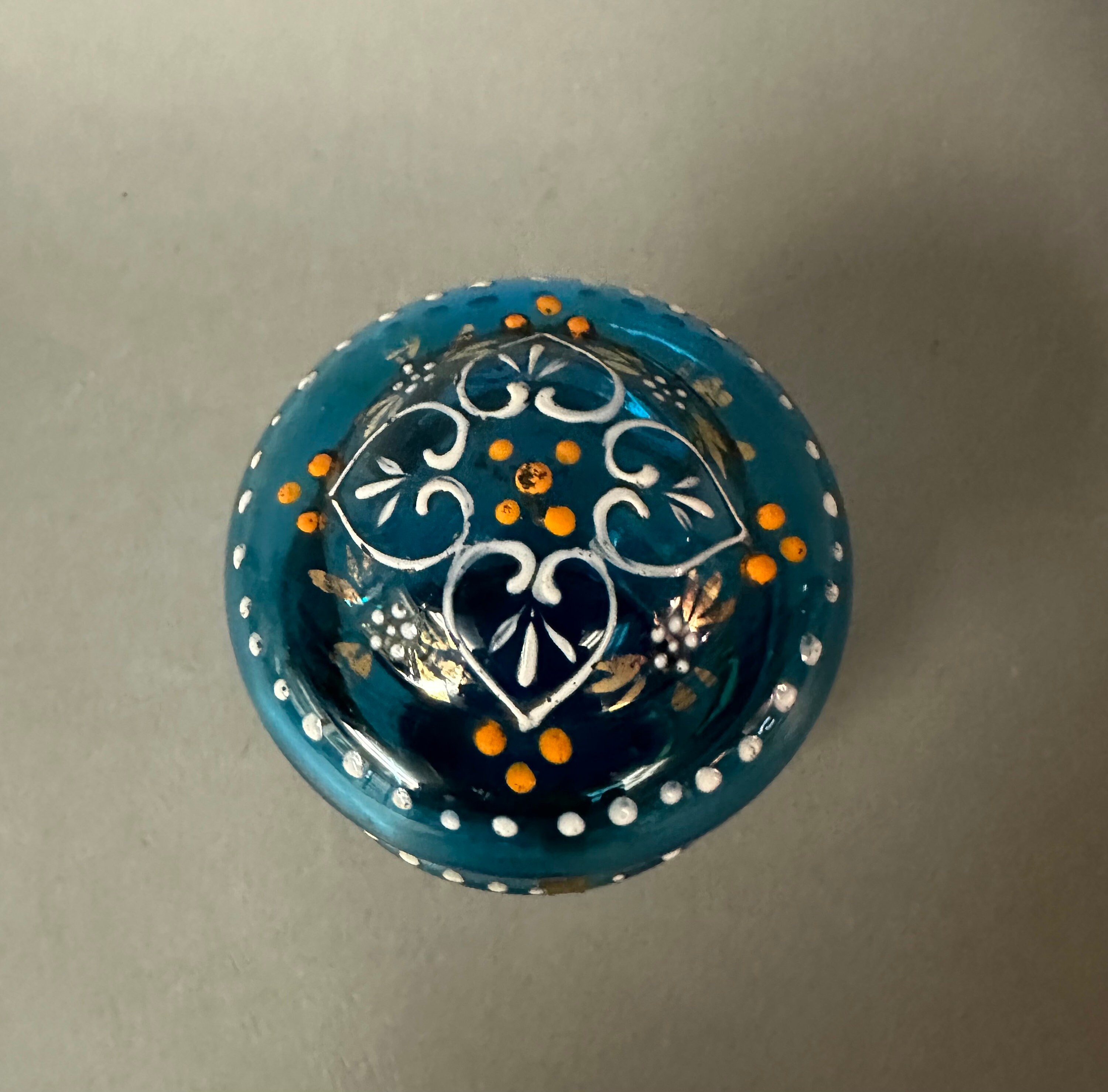 Antique Hand Enameled Blue Art Glass Jewel Box Circa 1890 - Etsy