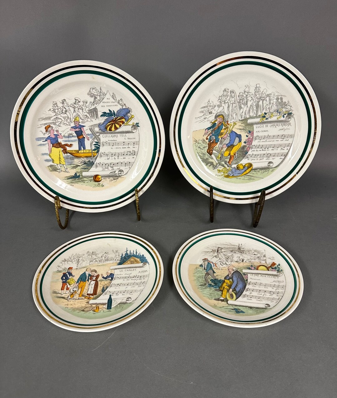Four Vintage PV Parry Vielle French Limoges Porcelain Opera Talking ...