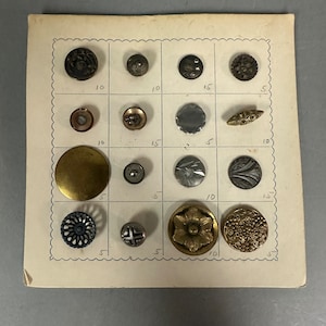 Antique Victorian Button Collector Card of 16 Buttons Circa 1900s - Etsy