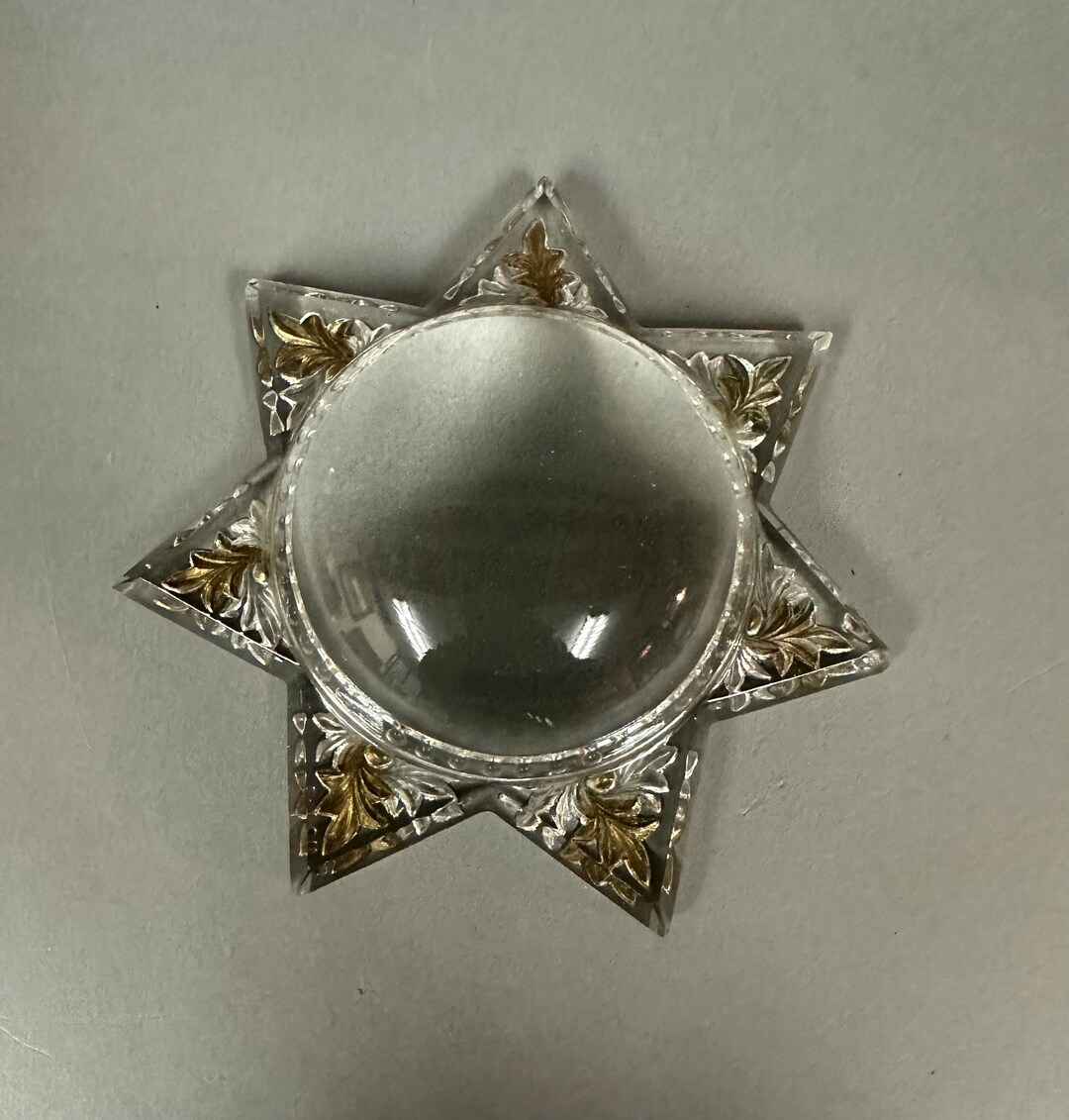 Antique Victorian Goofus Glass Mourning Star Memorial Magnifier Circa ...