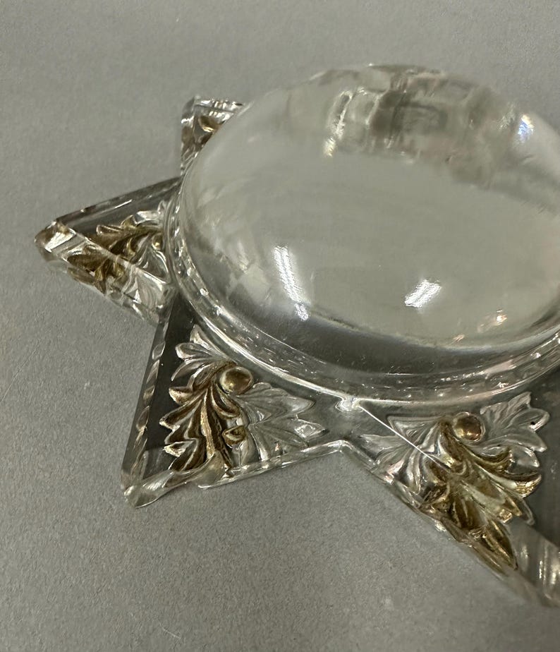 Antique Victorian Goofus Glass Mourning Star Memorial Magnifier Circa ...