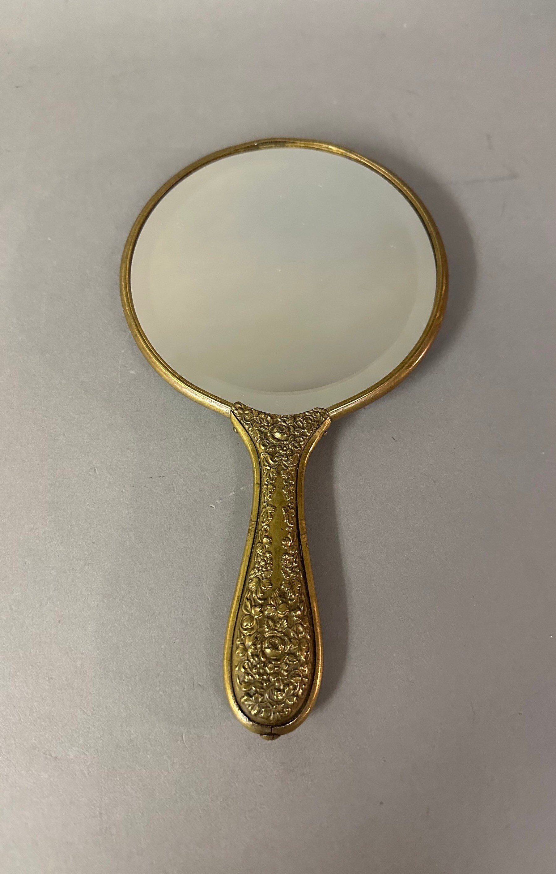 Antique Victorian Brass Hand Vanity Mirror Classical Figures Circa 1900 ...
