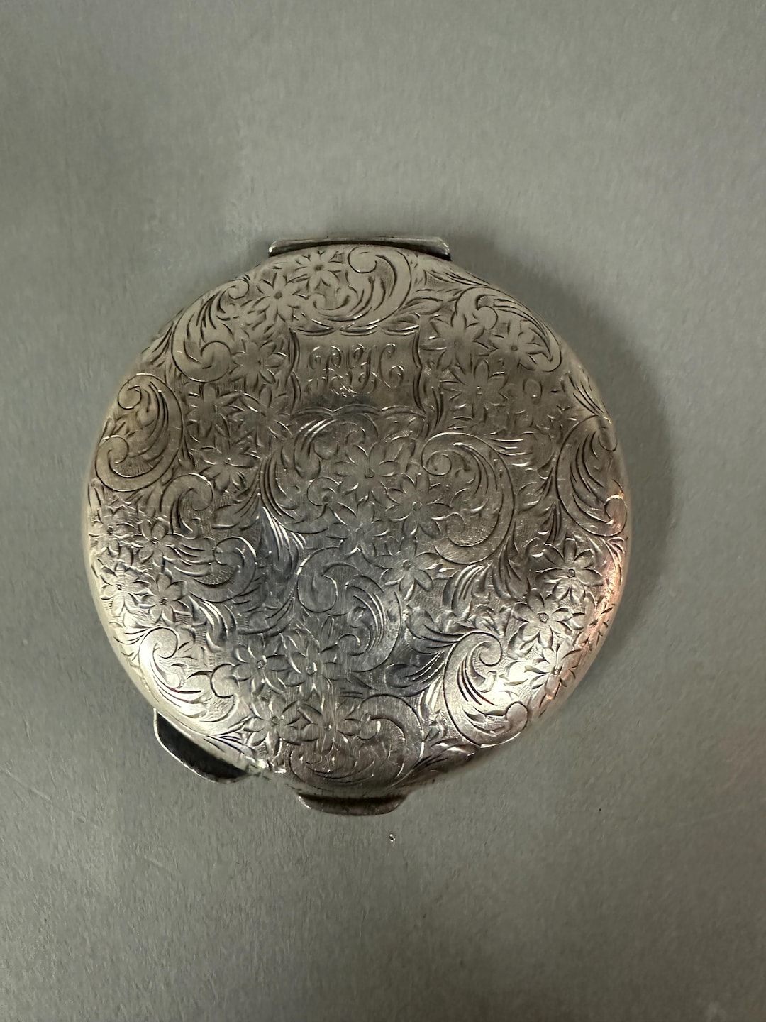 Antique Sterling Silver Engraved Compact With Mirror Circa 1900 - Etsy