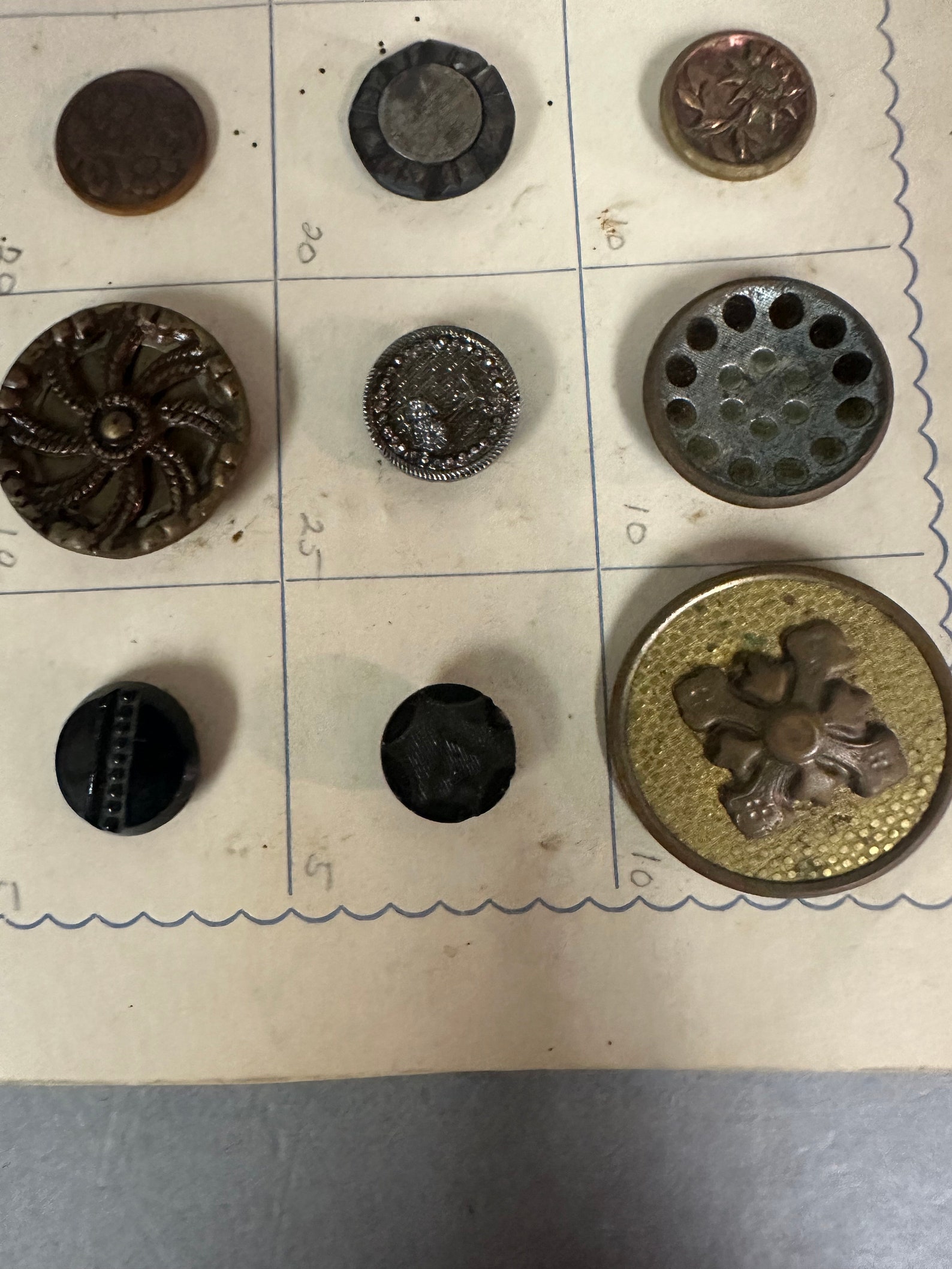 Antique Victorian Button Collector Card of 16 Buttons Circa 1900s - Etsy