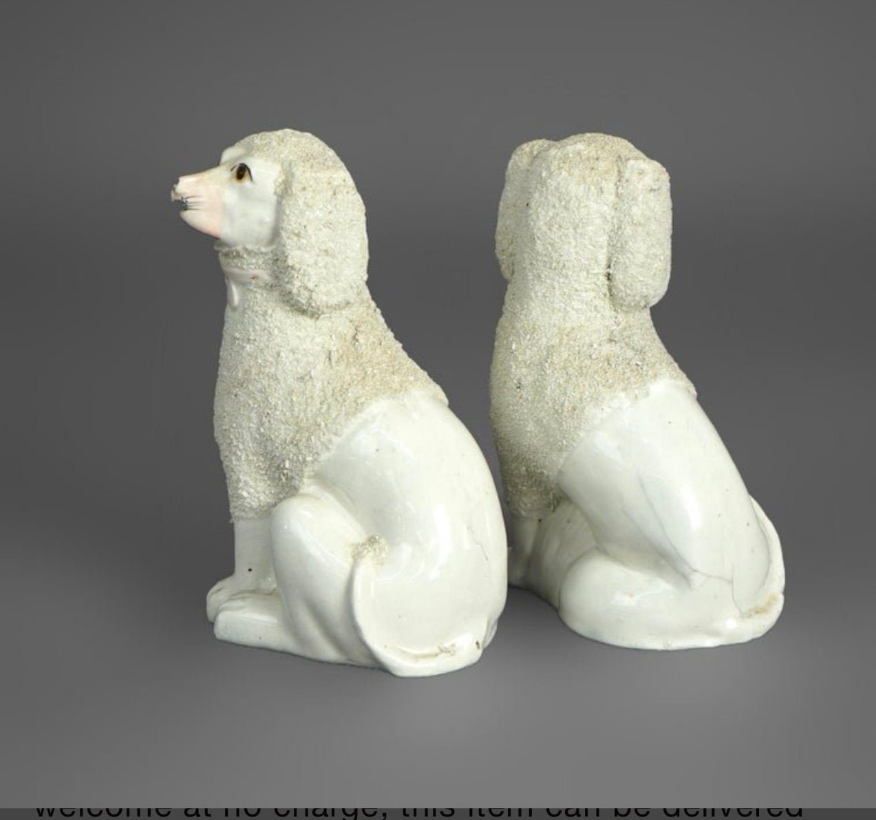 Antique Pair English Staffordshire Pottery Confetti Poodle Dogs Circa ...