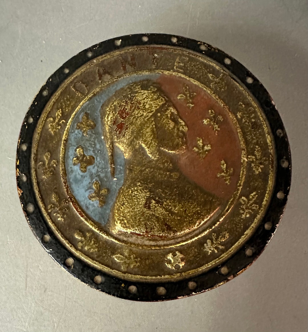 Vintage Polychromed Borghese Productions Portrait of Dante Chalk Ware ...