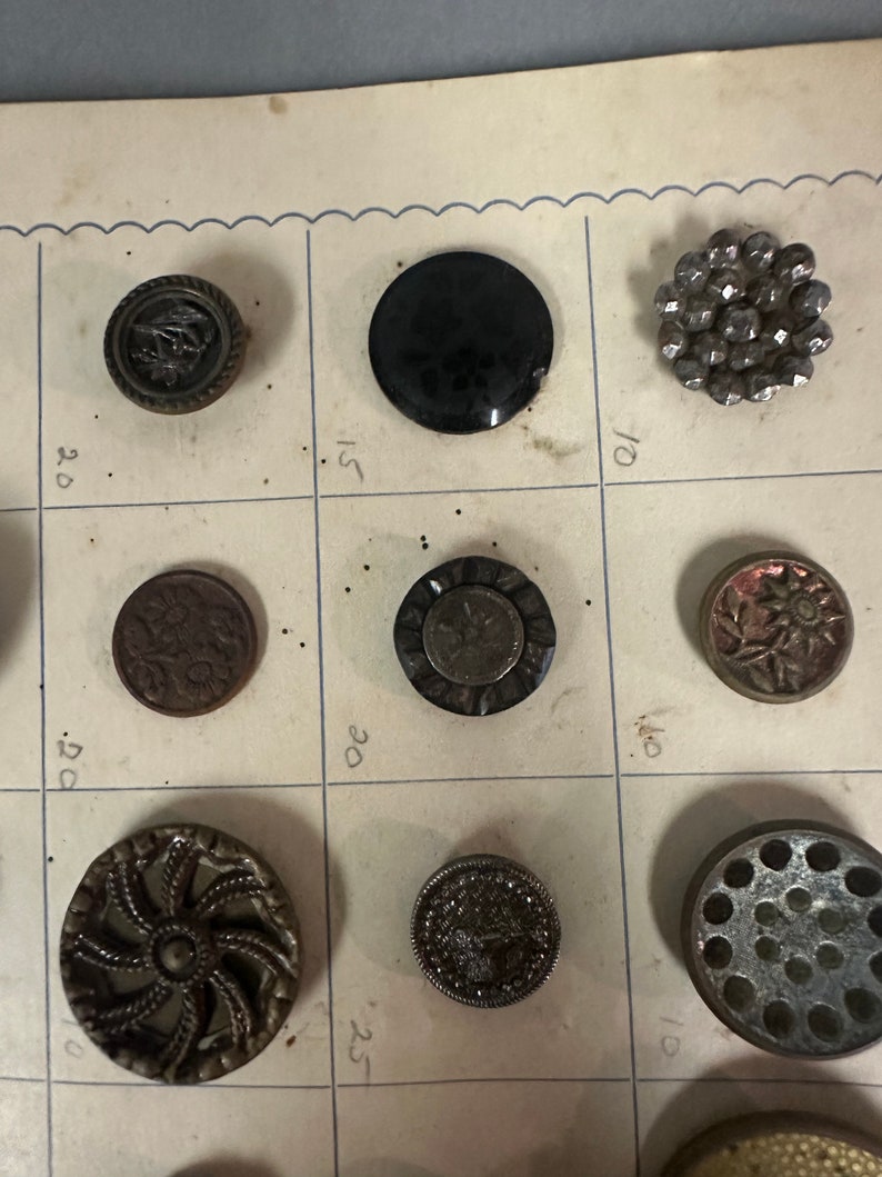 Antique Victorian Button Collector Card of 16 Buttons Circa 1900s - Etsy