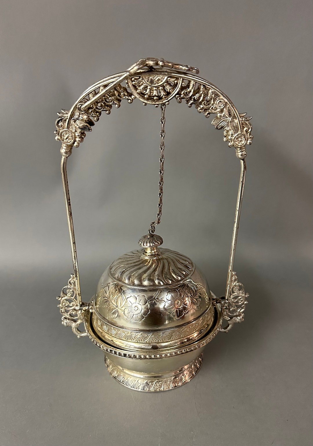 Victorian Rockford Silver Co. Silver Plate Mechanical Butter Dish Circa ...