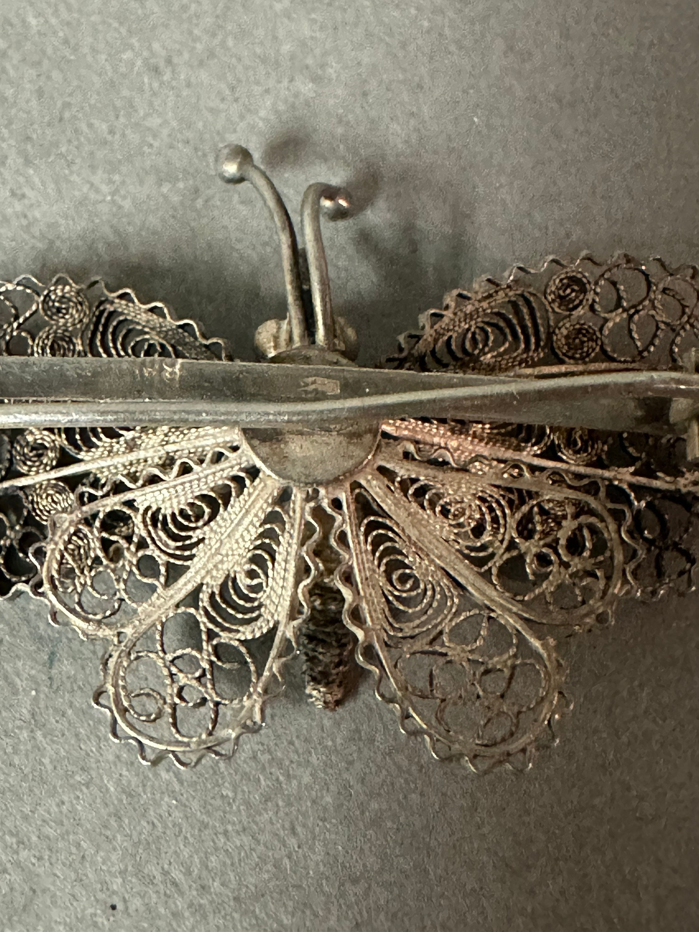 Antique Silver Filigree Butterfly Brooch Circa 1910 - Etsy
