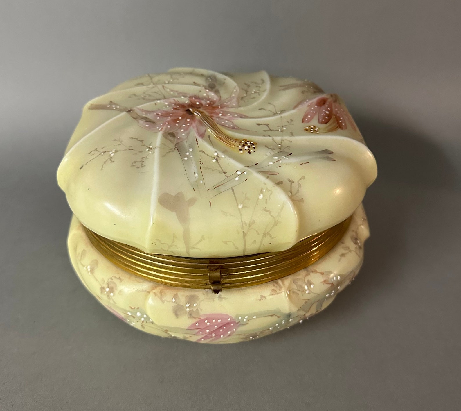 Antique Oversized CF Monroe Wavecrest Art Glass Jewelry Box 19th C - Etsy