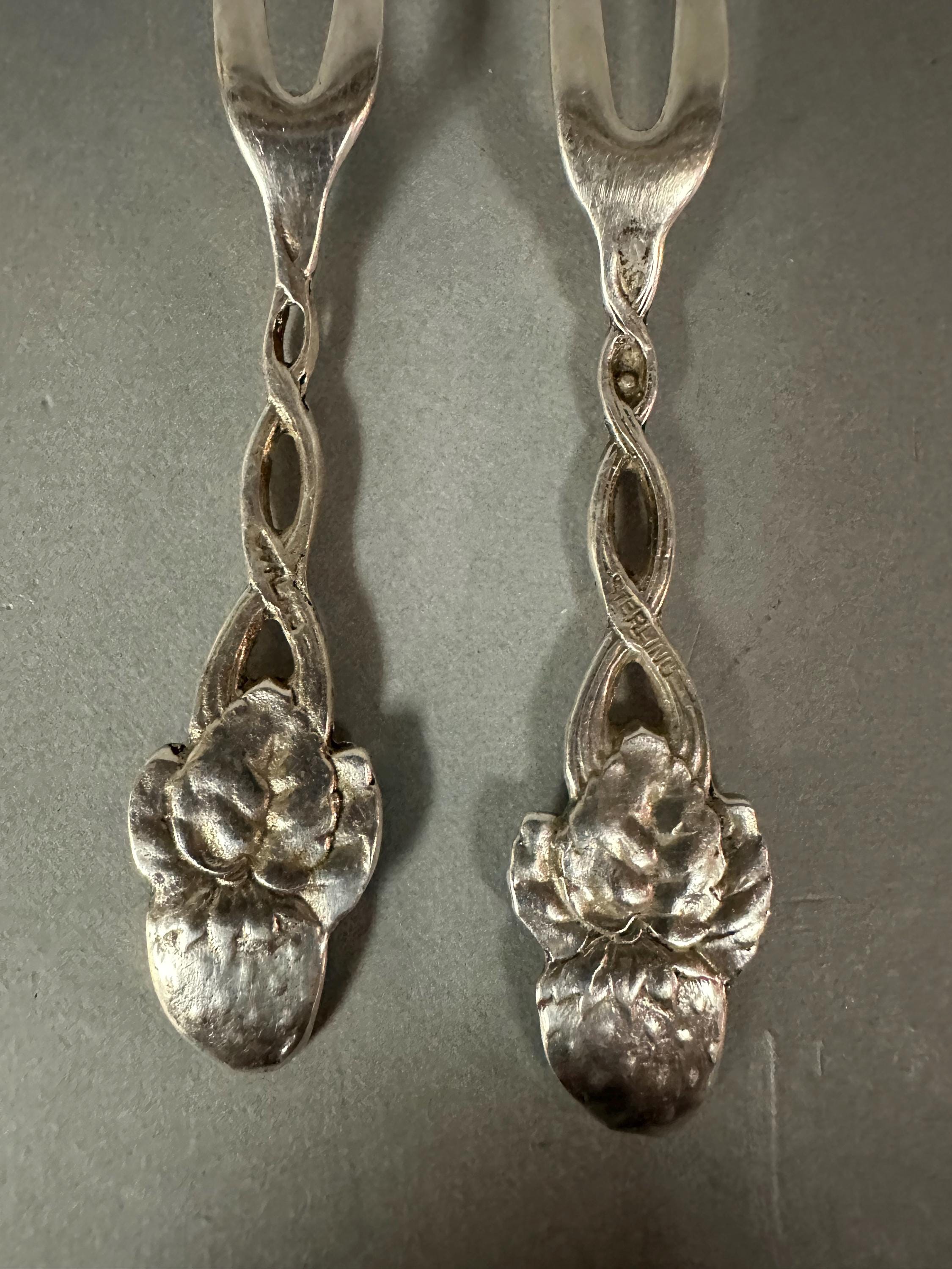 Antique 19th C Victorian Pair of Sterling Silver Strawberry Forks - Etsy