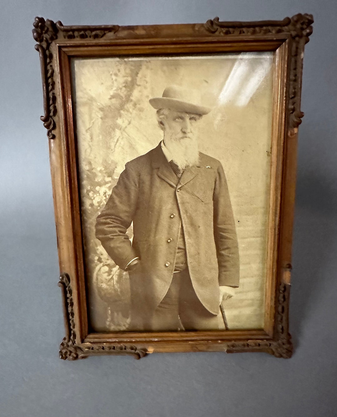 Antique Carved Wooden Easel Back Photo Frame Circa 1890 - Etsy