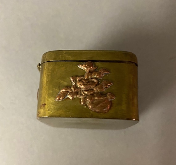 Antique Asian Brass Copper Decorated Box Circa 1900 - Gem