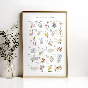 Floral Alphabet Print | Flowers | Floral | Gardening | Abc's Art Print ...