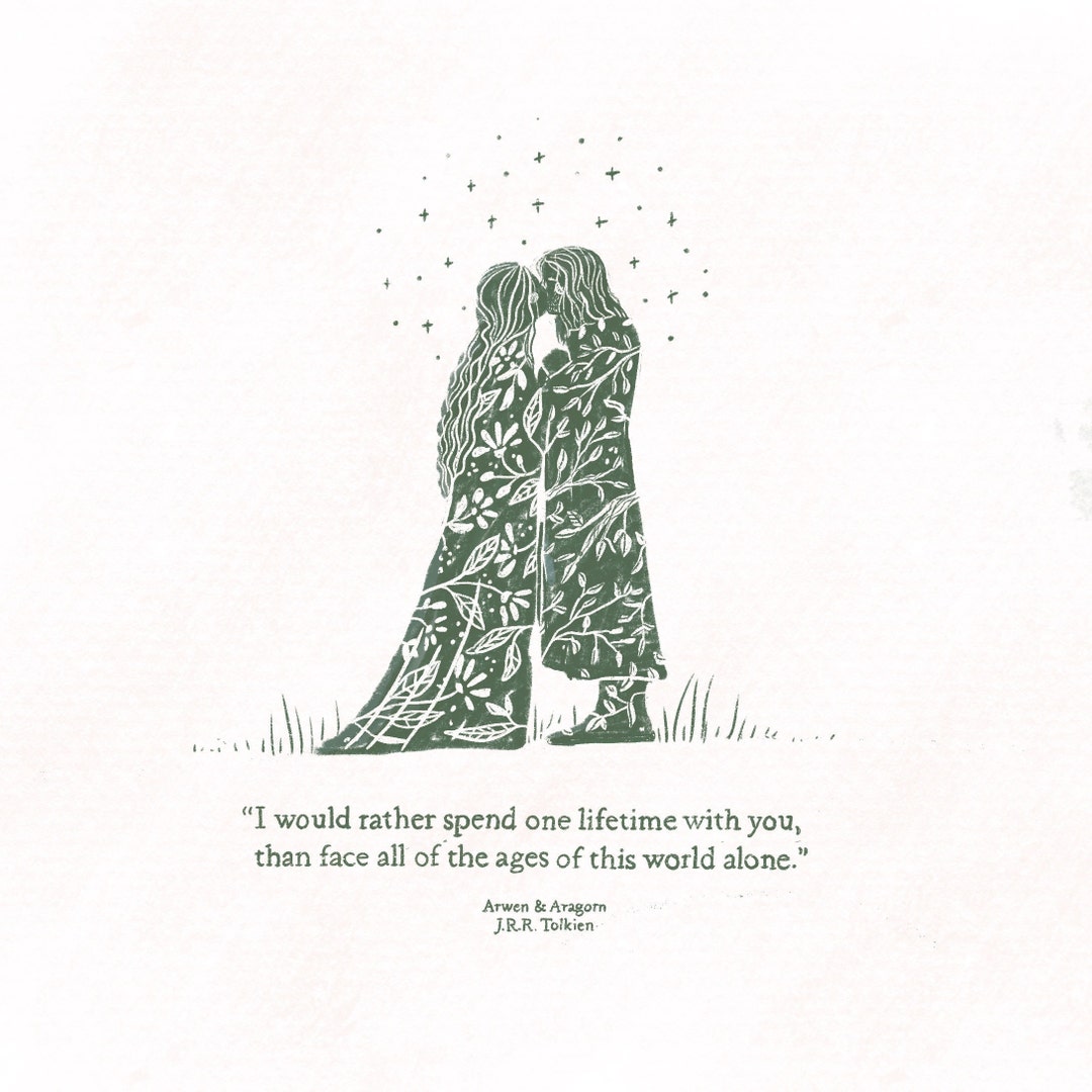 Aragorn and Arwen Lord of the Rings Art J.R.R. Tolkien - Etsy