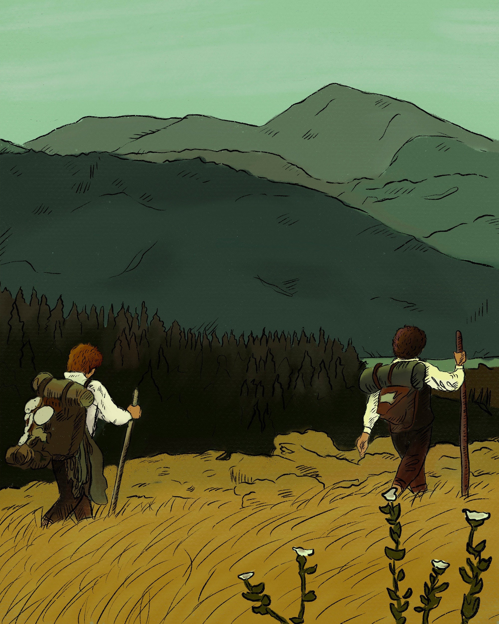 Leaving the Shire | Frodo and Sam | Lord of the Rings Wall Art - Etsy