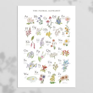 Floral Alphabet Print | Flowers | Floral | Gardening | Abc's Art Print ...
