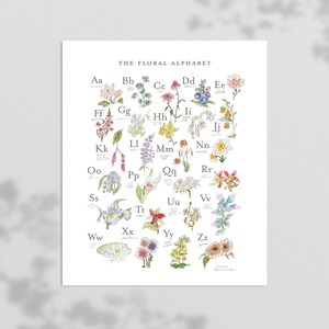 Floral Alphabet Print | Flowers | Floral | Gardening | Abc's Art Print ...