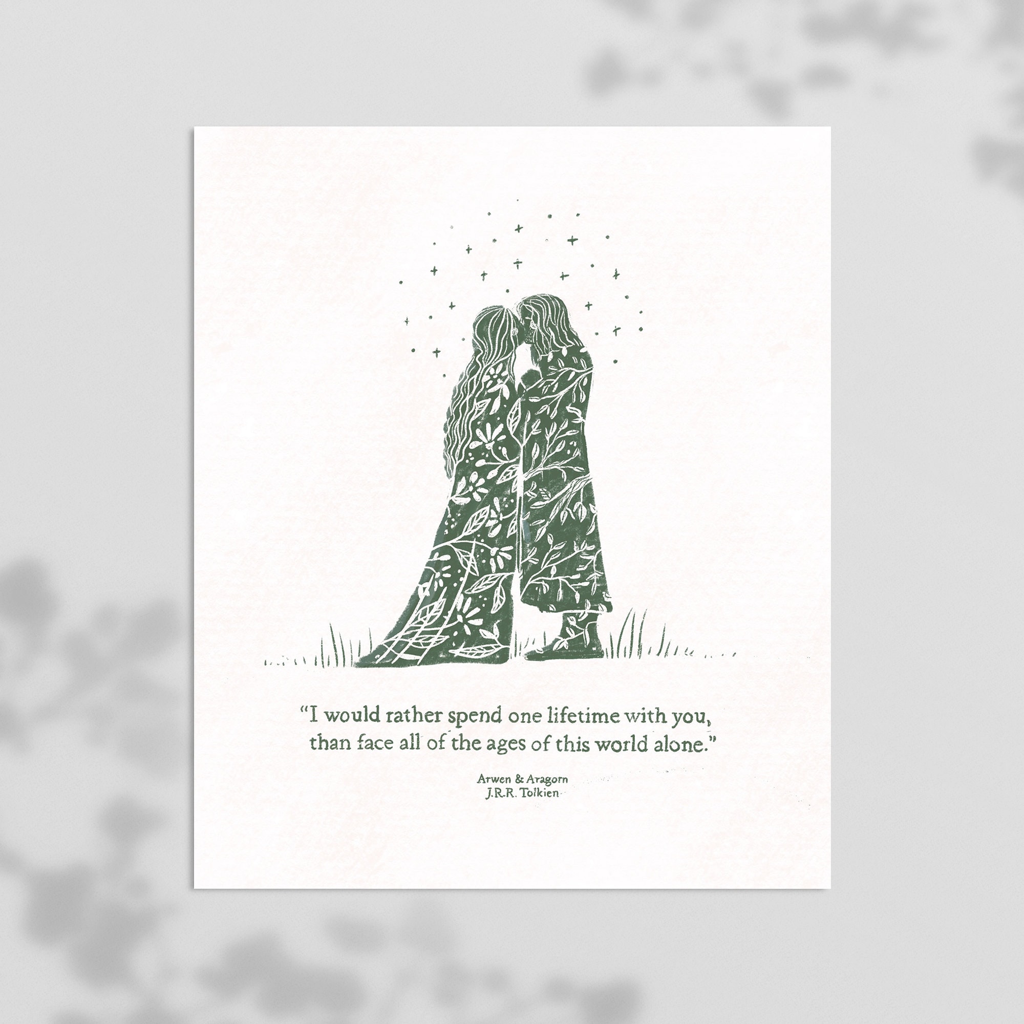 Aragorn and Arwen | Lord of the Rings Art | J.R.R. Tolkien Quote | LOTR ...