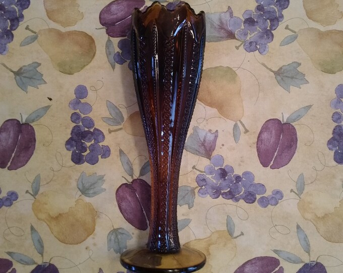 Vintage Tiara Burnt Honey Ribbon Vase - Etsy