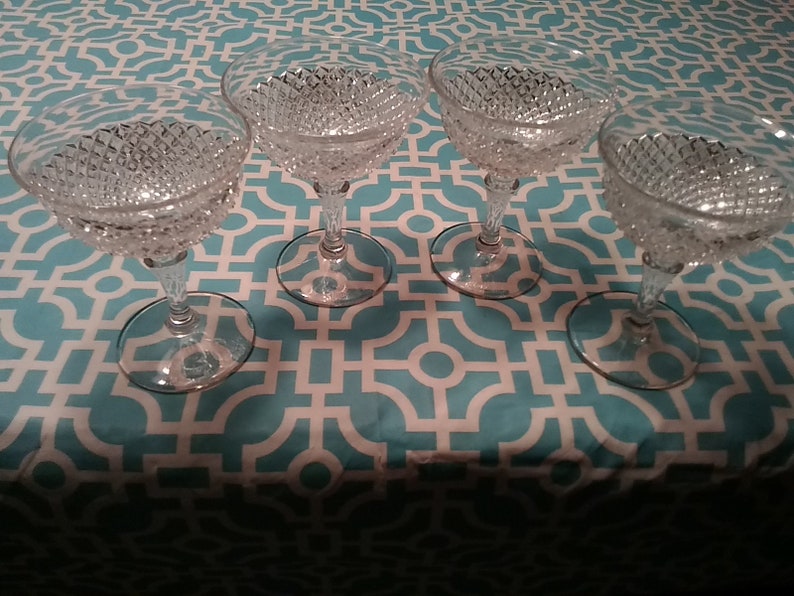 Set of 4-5 Clear English Hobnail Patterned Dessert - Etsy