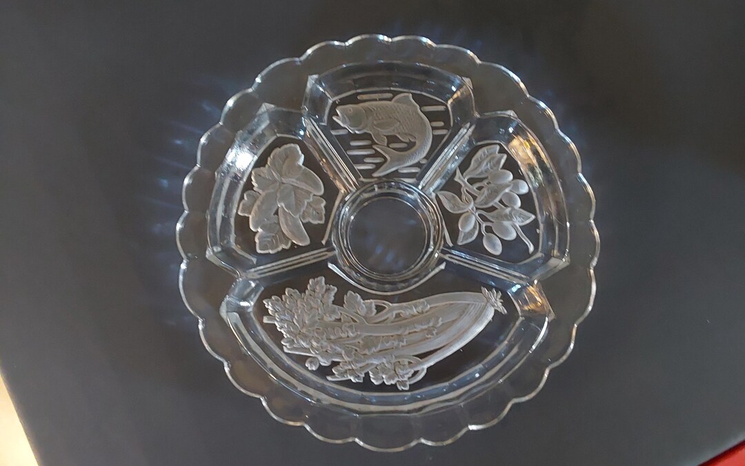 Large 12" Round Divided Hors D'oeuvre or Appetizer Tray From Indiana ...