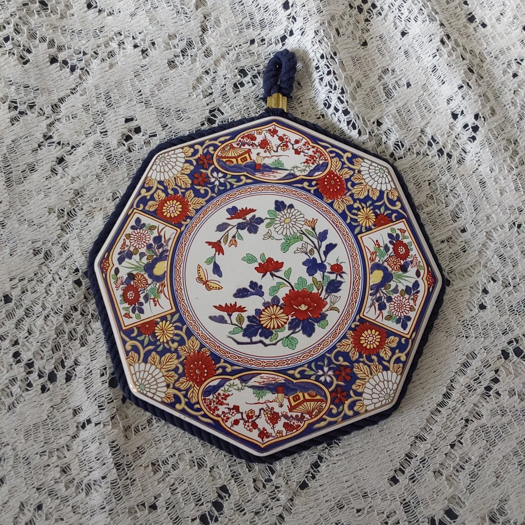 White Octagon Ceramic Tile, an Amari Design With Orange Blue Green and ...