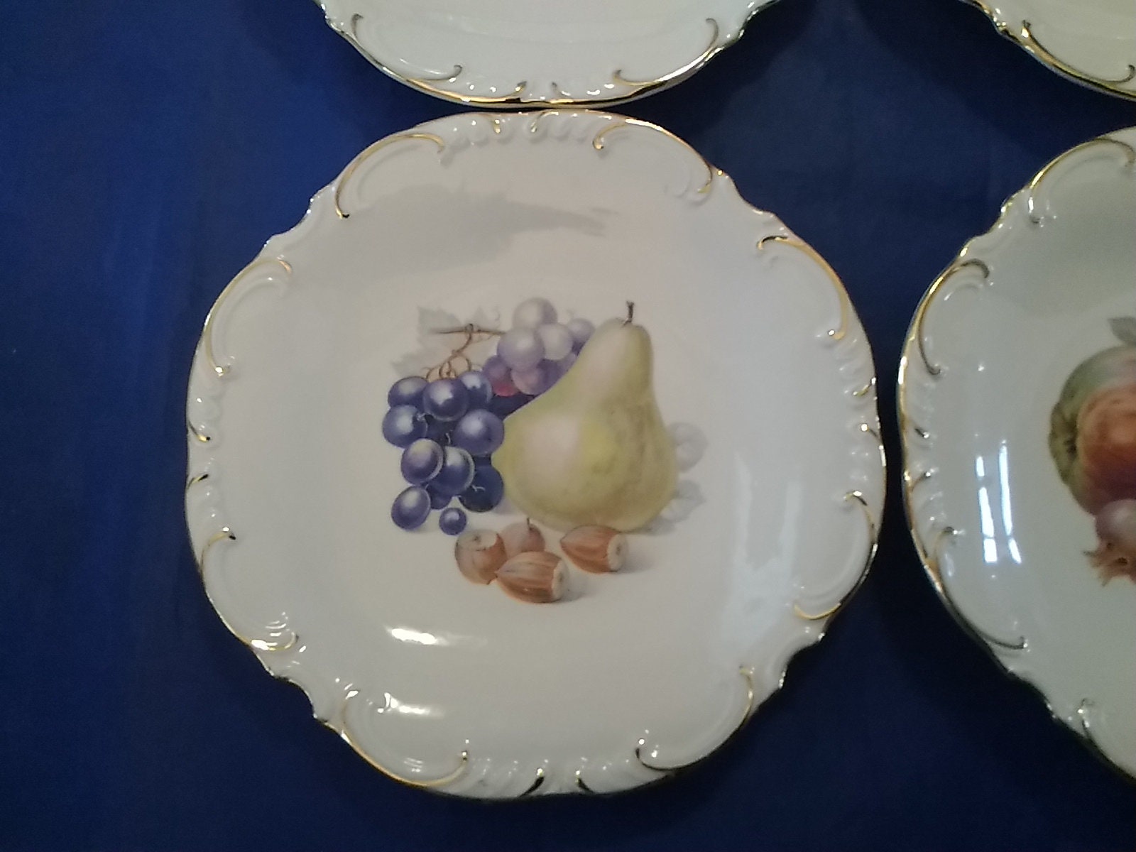 A Set of 6 Different Schumann Porcelain Scalloped Fruit and | Etsy