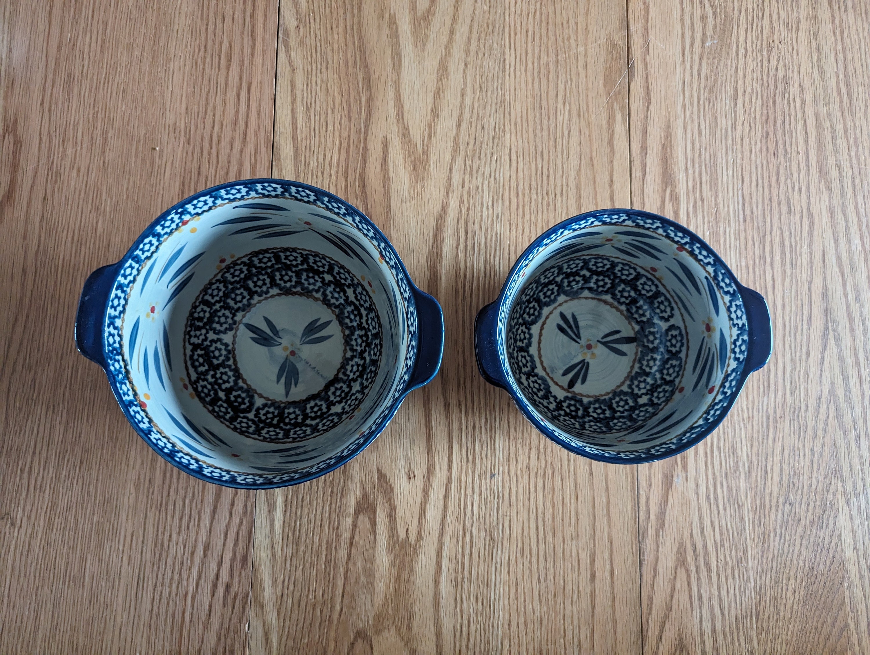 Temptations Presentable Oven Ware Old World Pattern Navy Blue and Gray ...