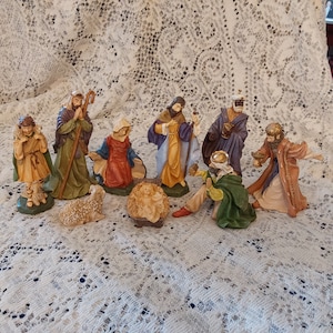 An Avon Fine Collectible, 9 Pc Colored Nativity Set, 3 Original Boxes ...
