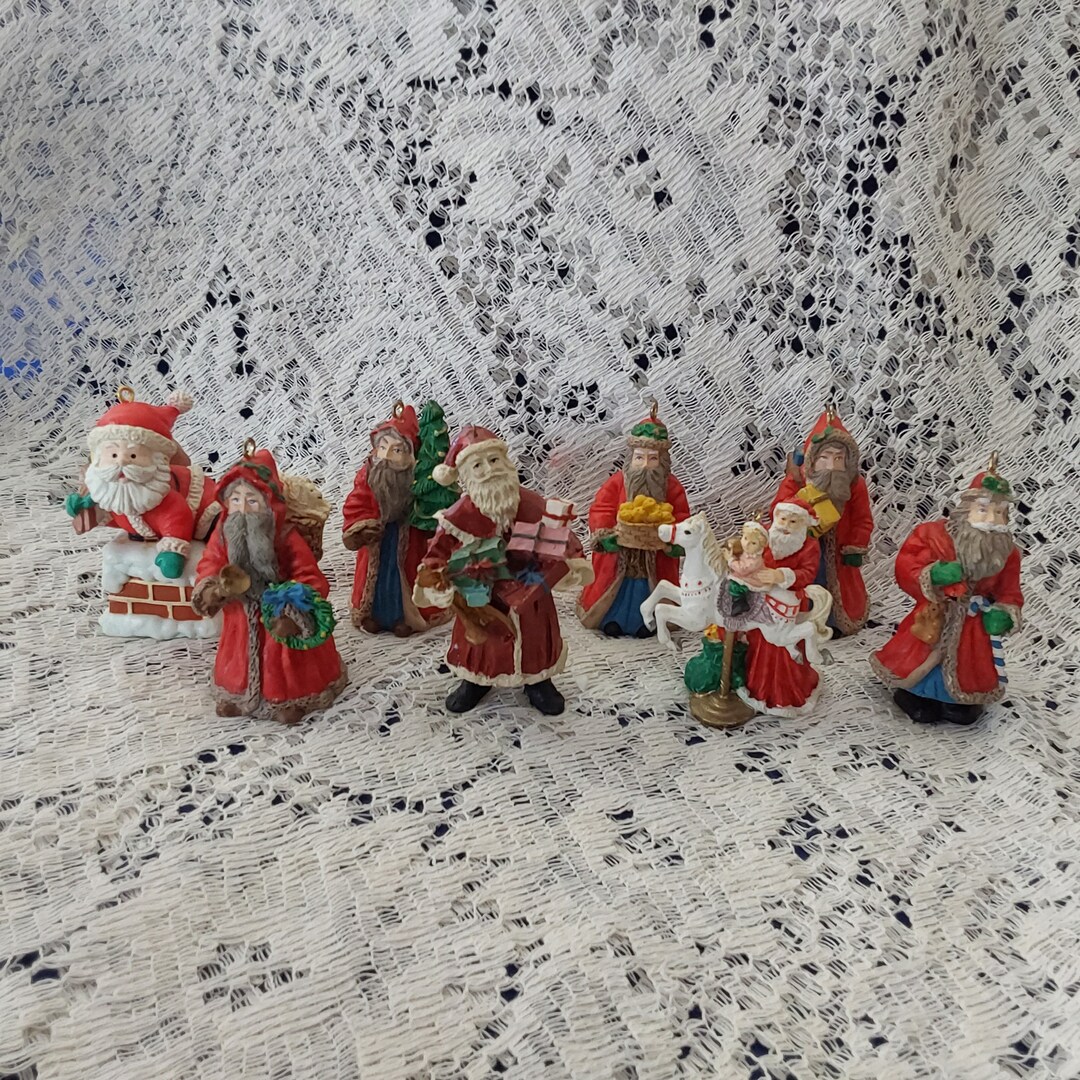 Eight Different Resin Santa Claus/st Nicholas Figurines That Average 3 ...