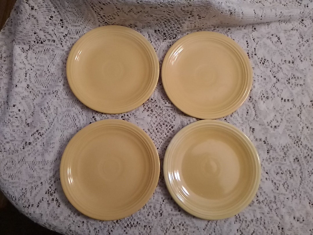 A Set of 4 Fiesta Brand Sunflower Yellow 7.25" Dessert or Salad Plates ...