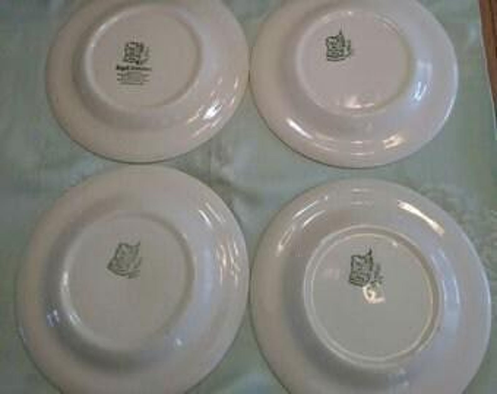 The Old Curiosity Shop Set 4-10 Dinner Plates in Green Transferware by ...