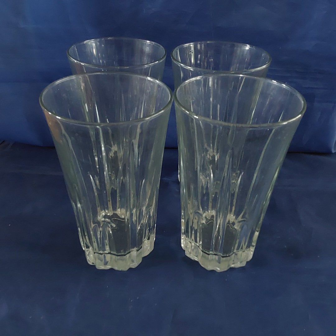 Marked Luminarc USA, is a Set of 4 Clear 6 Inch Tall Flat Bottomed ...