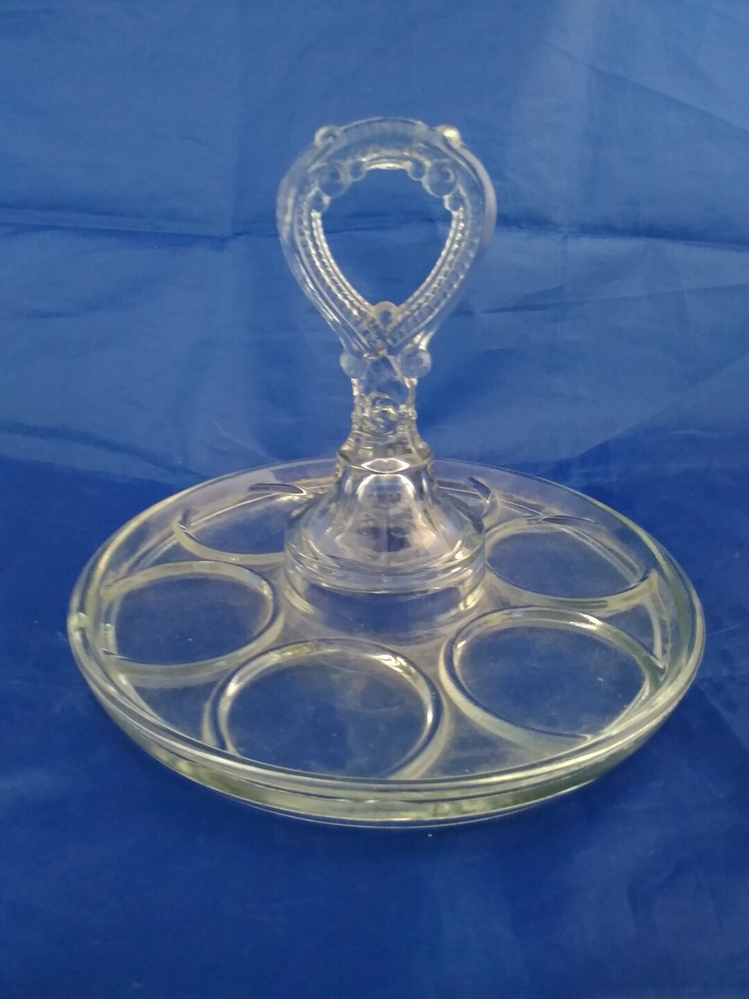 LE Smith Clear Glass Condiment Caddy With Handle. Dish 535 - Etsy
