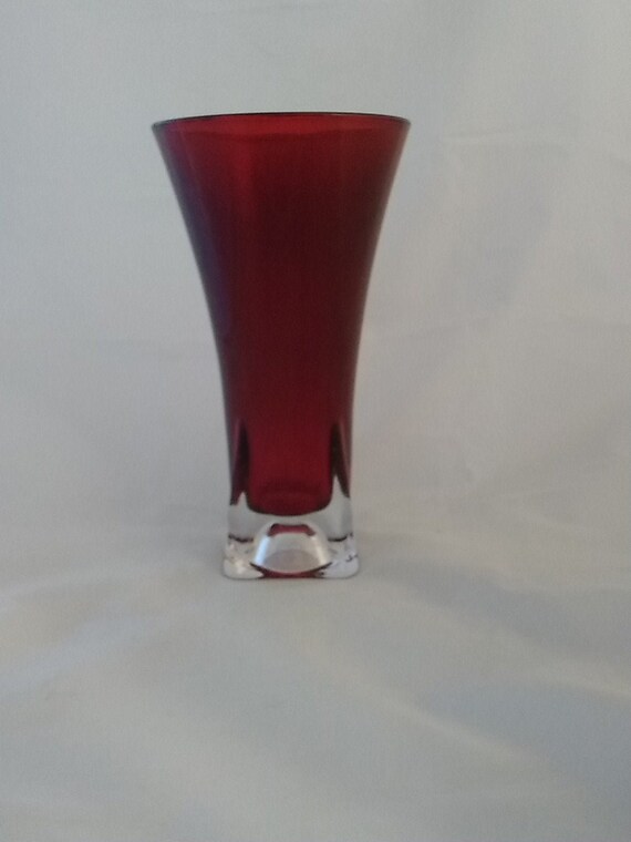 Large Red FTD Vase With a Round Rim and a Clear Square - Etsy