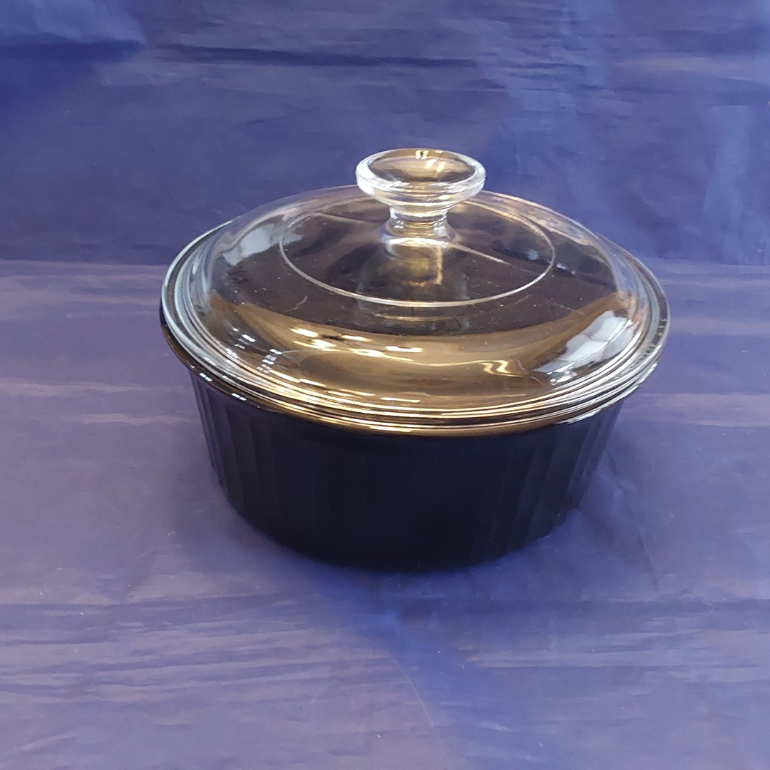 Unusual Black Round Dish by Corning Ware F-5-B, That is 1.6 Liter and ...