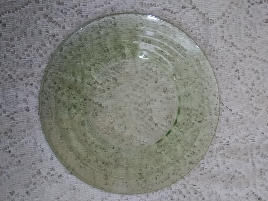 A Green 8 Inch Depression Plate in Optic Block Pattern. Dish 1115 - Etsy
